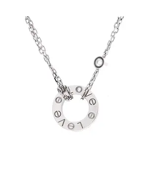 CARTIER Love Pendant Necklace 18k Gold With Diamonds - White