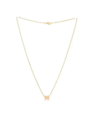 HERMES Mini Pop H Pendant Chain Necklace Metal And Enamel, 16 - Pink Gold