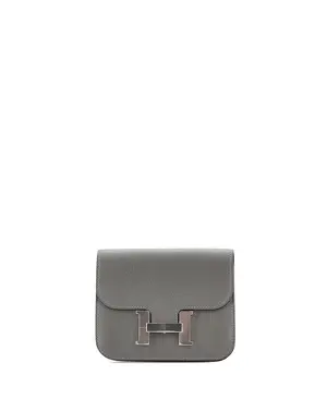 HERMES Constance Slim Wallet Evercolor - Gray