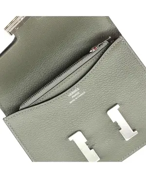 Hermès Constance Slim Wallet Evercolor - Gray