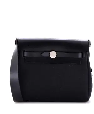 Hermès Herbag Zip 20 Toile And Leather - Black