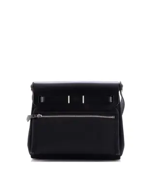 Hermès Herbag Zip 20 Toile And Leather - Black