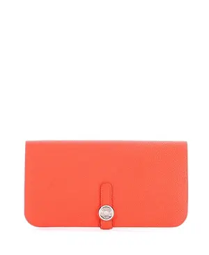HERMES Dogon Recto Verso Wallet Leather - Orange