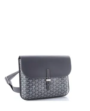 Goyard Coursier Messenger Bag Coated Canvas And Leather - Gray