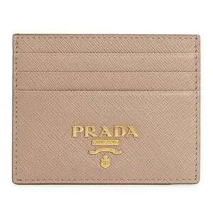 Prada Saffiano Card Holder - Pinkbeige
