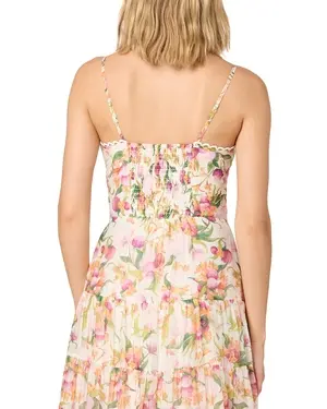 Astr The Label Floral Midi Dress - Pink Multi