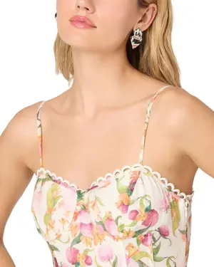 Astr The Label Floral Midi Dress - Pink Multi