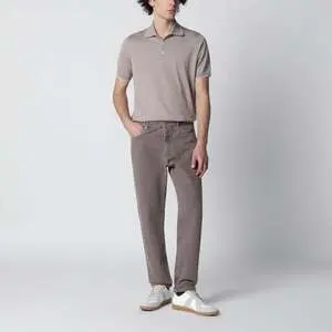 Brunello Cucinelli Vintage-effect Jeans With Turn-up Hem - Beige