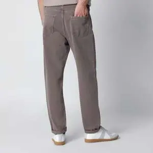 Brunello Cucinelli Vintage-effect Jeans With Turn-up Hem - Beige