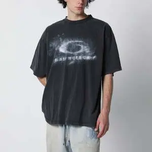 Balenciaga Faded Crayon Loop Oversize T-shirt - Black