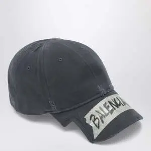 Balenciaga Washed-effect Cap With Masking Tape Motif