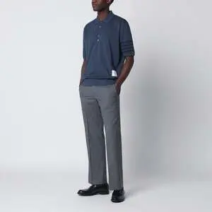 Thom Browne Navy Cotton Polo Shirt