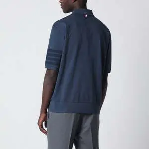 Thom Browne Navy Cotton Polo Shirt