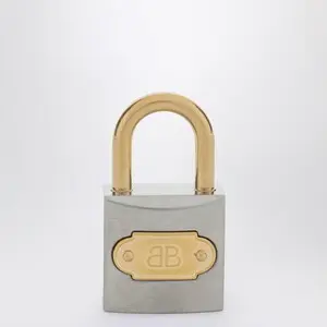 Balenciaga Bb Padlock Key Charm In Silver And Gold - Metal
