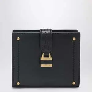 Chloé Paddington Square Wallet In Black Leather Blue