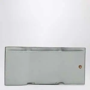 Chloé Paddington Mini Trifold Wallet In Aqua Blue Leather - Grey
