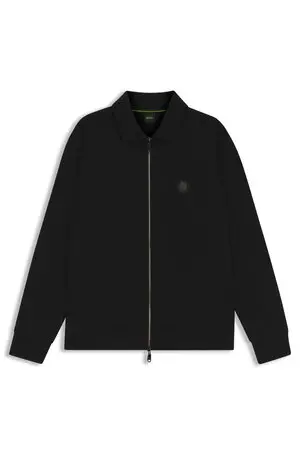 BOSS Cotton-blend Zip-up Sweatshirt With Monogram - Black
