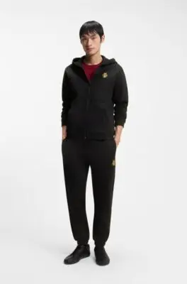 BOSS Year Of The Horse Logo-artwork Tracksuit Bottoms In Cotton Terry