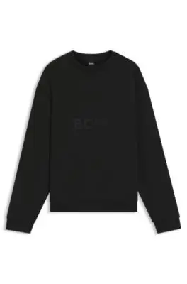 BOSS Cotton Terry Sweatshirt With Logo Artwork
