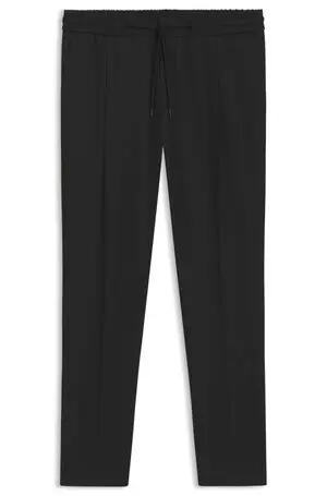 Hugo Slim-fit Wool Blend Trousers - Black