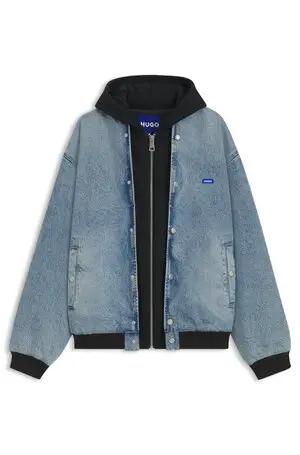 Hugo Layered Denim Bomber Jacket