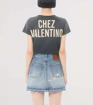 Valentino Garavani Printed Cotton T-shirt - Black