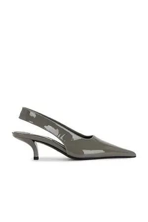 TOTEME Classic Patent Slingbacks - Grey