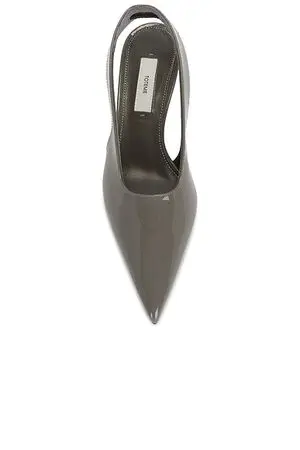 TOTEME Classic Patent Slingbacks - Grey