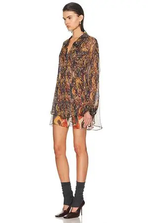 R13 Printed Silk Chiffon Dress Set