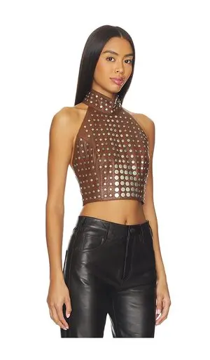 UNDERSTATED LEATHER Studded Top