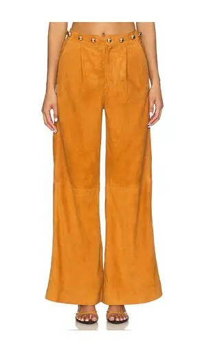 UNDERSTATED LEATHER Dome Studded Wide Leg Pants