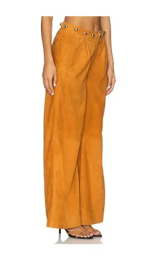UNDERSTATED LEATHER Dome Studded Wide Leg Pants