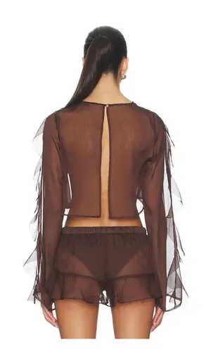 SHANI SHEMER X Thoma Cropped Shirt - Espresso