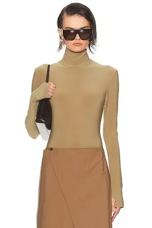 Norma Kamali Long Sleeve Turtleneck Bodysuit