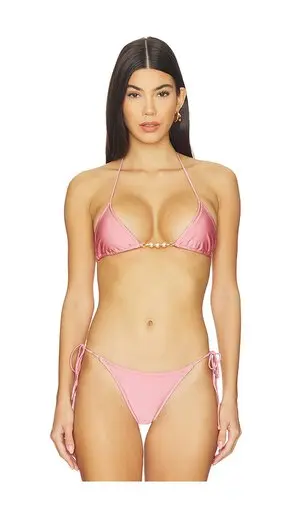 SHANI SHEMER Giselle Triangle Bikini Top - Dusty Rose