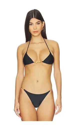 SHANI SHEMER Marlin Triangle Bikini Top - Black