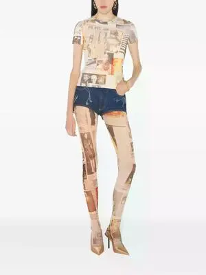 JEAN PAUL GAULTIER Journal-print T-shirt - Neutrals