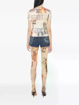 JEAN PAUL GAULTIER Journal-print T-shirt - Neutrals