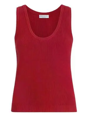 Brunello Cucinelli Ribbed Tank Top - Red