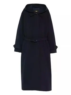 Maje Belted Coat With Detachable Hood