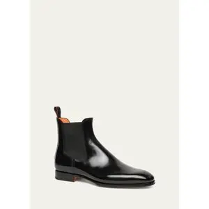 Santoni Leather Chelsea Boots