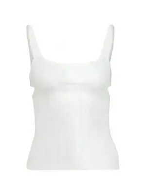 COURREGES 90's Cut-out Ribbed Tank Top - White