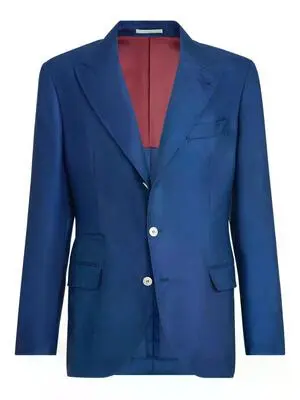 Brunello Cucinelli Peak-lapels Blazer - Blue