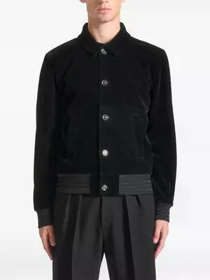 Manière De Voir Velvet Ribbed Jacket - Black