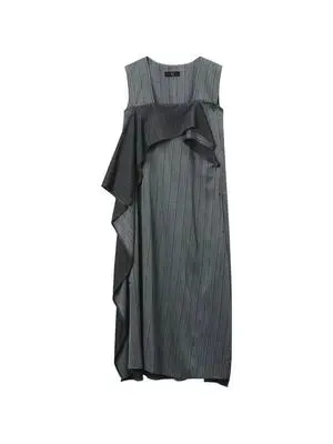 Y’s Striped Sleeveless Dress With Ruffle Detail
