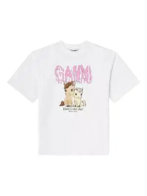 GANNI Graphic T-shirt - White