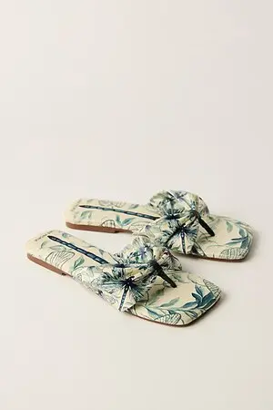 Free People Tia Ruched Printed Sandals - Dragonfly Bandana