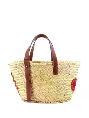 Loewe Basket Woven Raffia Applique Medium Tote