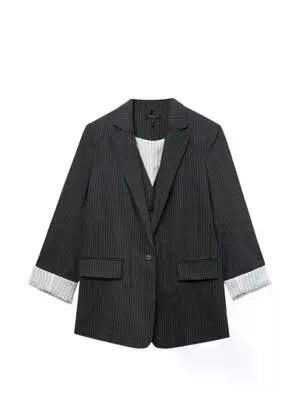 Rag & Bone Pinstripe Three-quarter-sleeve Blazer