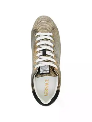 Versace Greca Lace-up Trainers - Gold